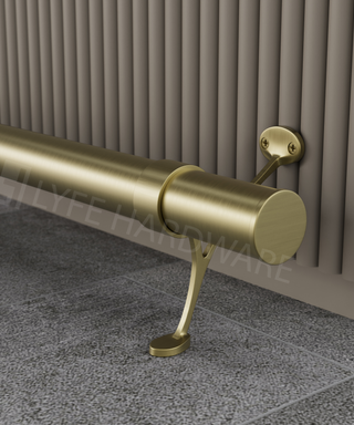 Custom Satin Brass Bar Foot Rail Kit – Lyfe Hardware
