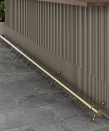 Custom Satin Brass Bar Foot Rail Kit – Lyfe Hardware