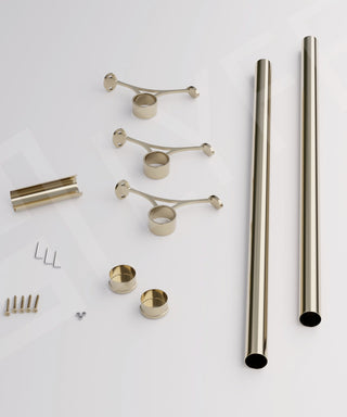 Custom Polished Brass Bar Foot Rail Kit – Lyfe Hardware