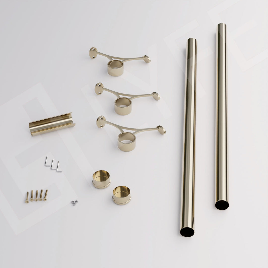 Custom Polished Brass Bar Foot Rail Kit – Lyfe Hardware