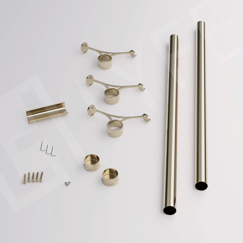 Custom Polished Brass Bar Foot Rail Kit – Lyfe Hardware