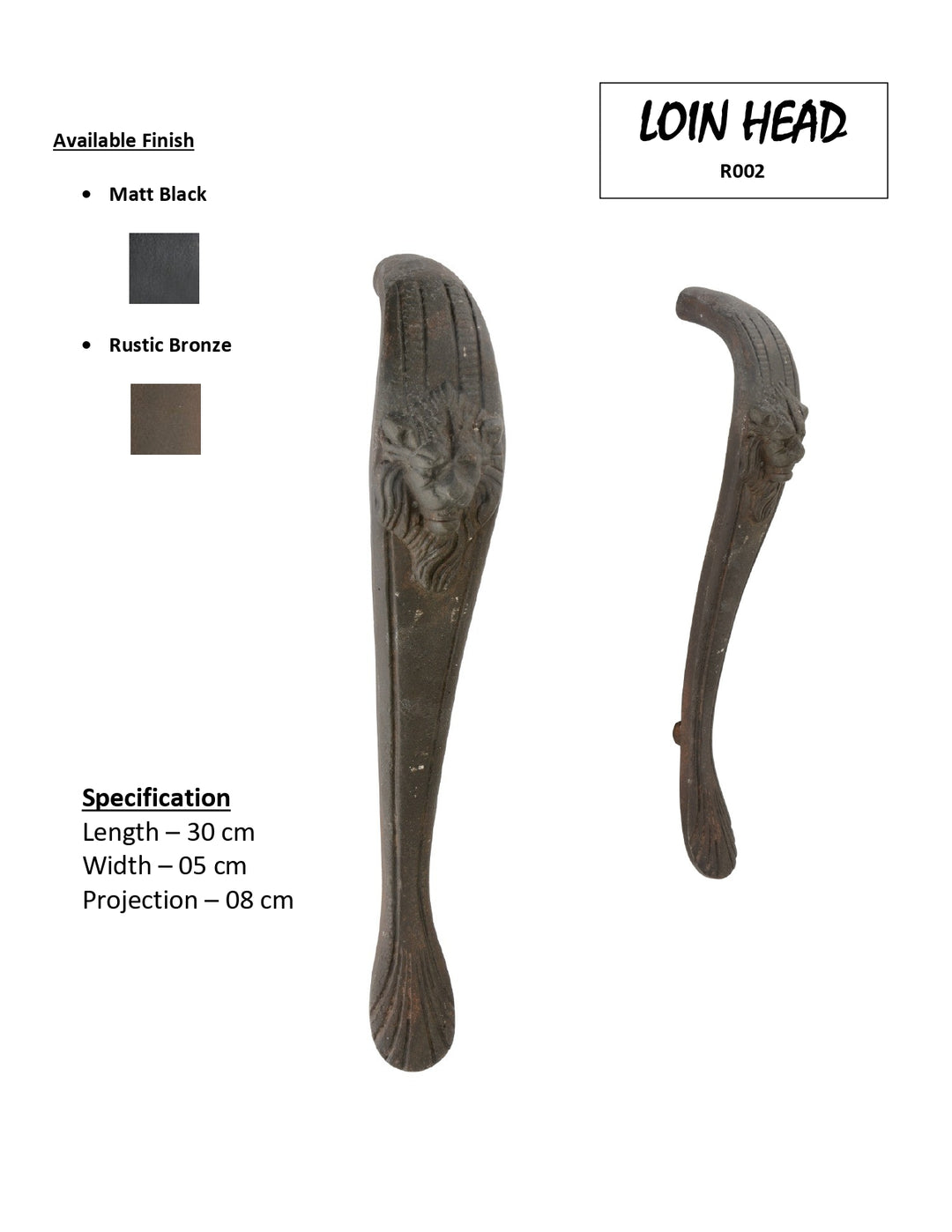 Lion- Iron Door Pull Handle – Lyfe Hardware