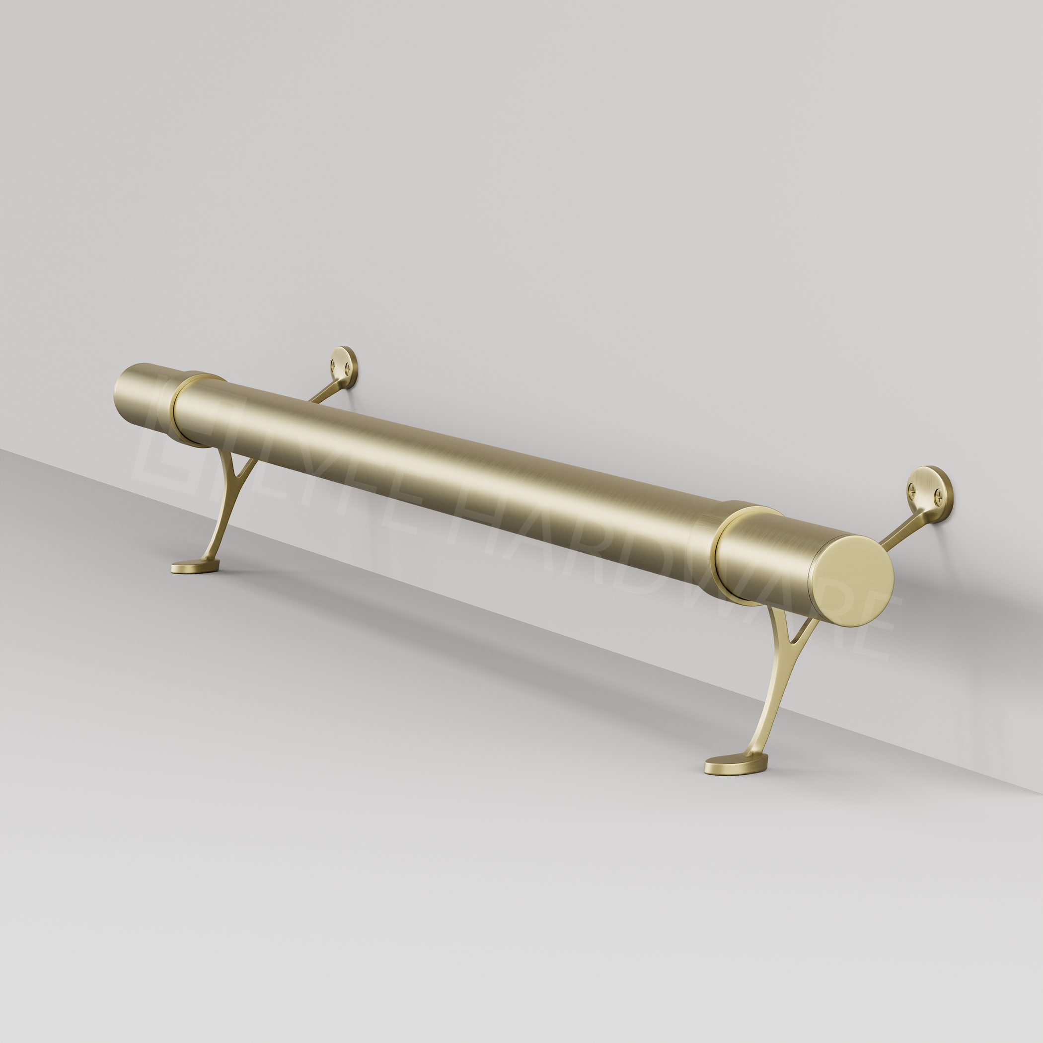 Custom Satin Brass Bar Foot Rail Kit – Lyfe Hardware