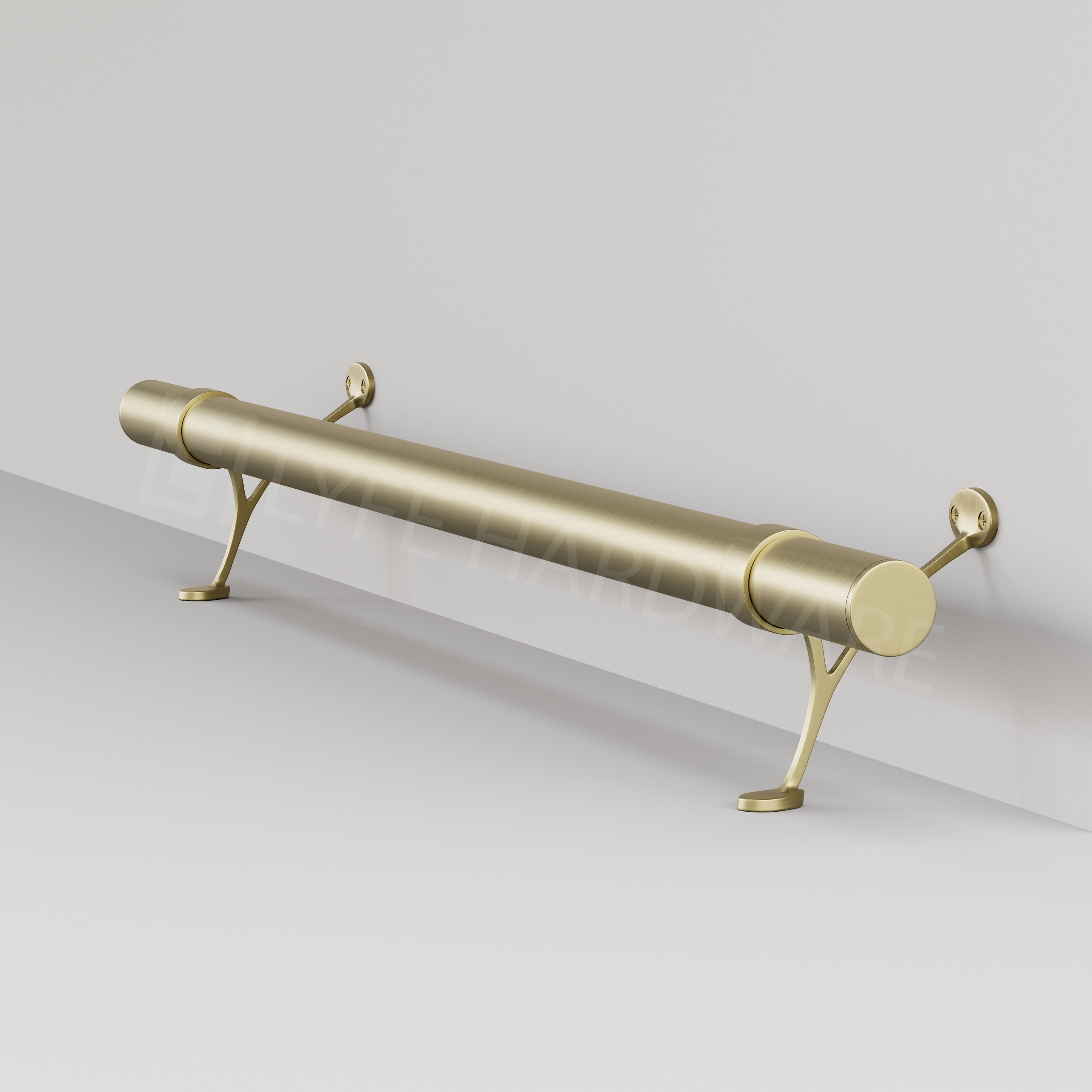 Custom Satin Brass Bar Foot Rail Kit – Lyfe Hardware