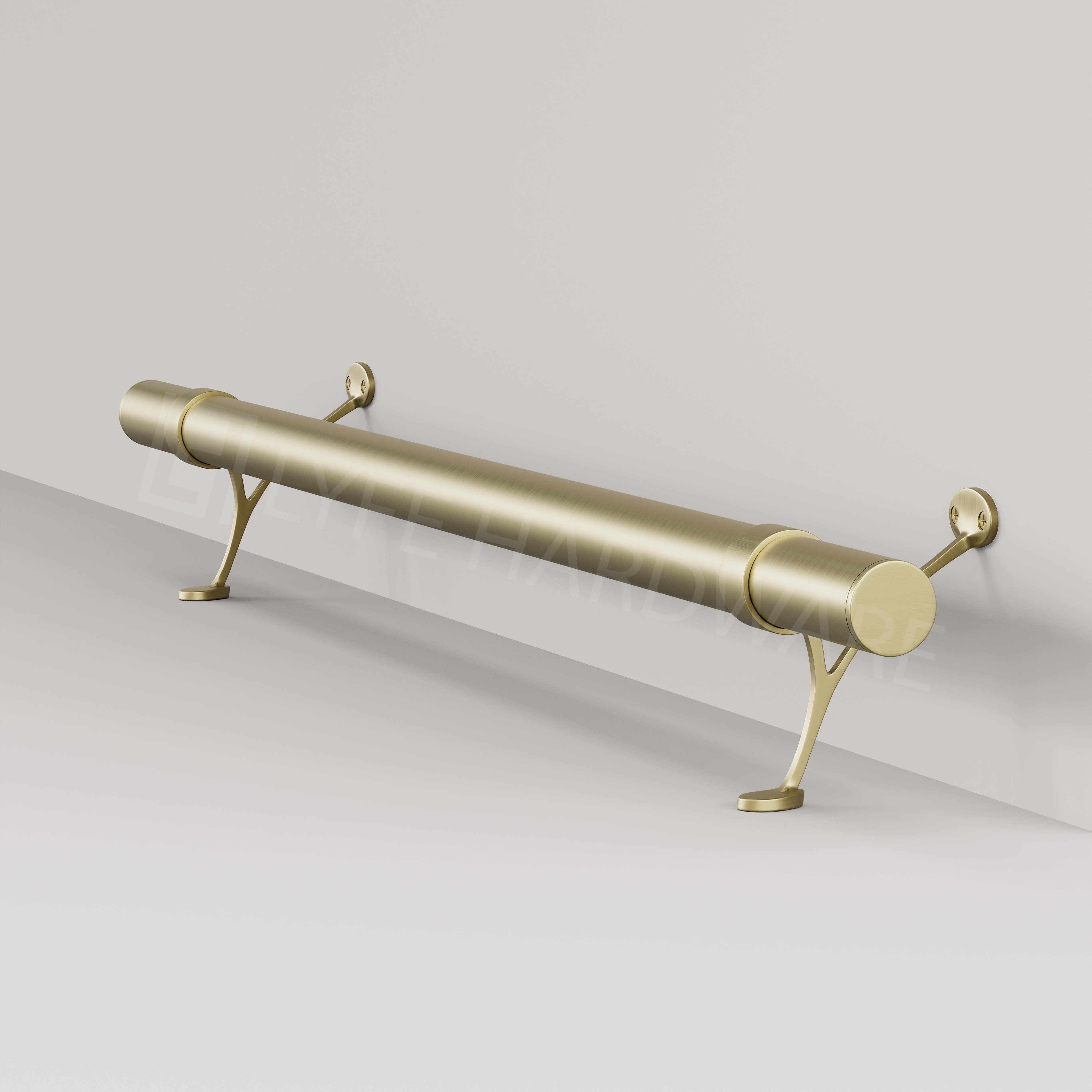 Custom Satin Brass Bar Foot Rail Kit – Lyfe Hardware
