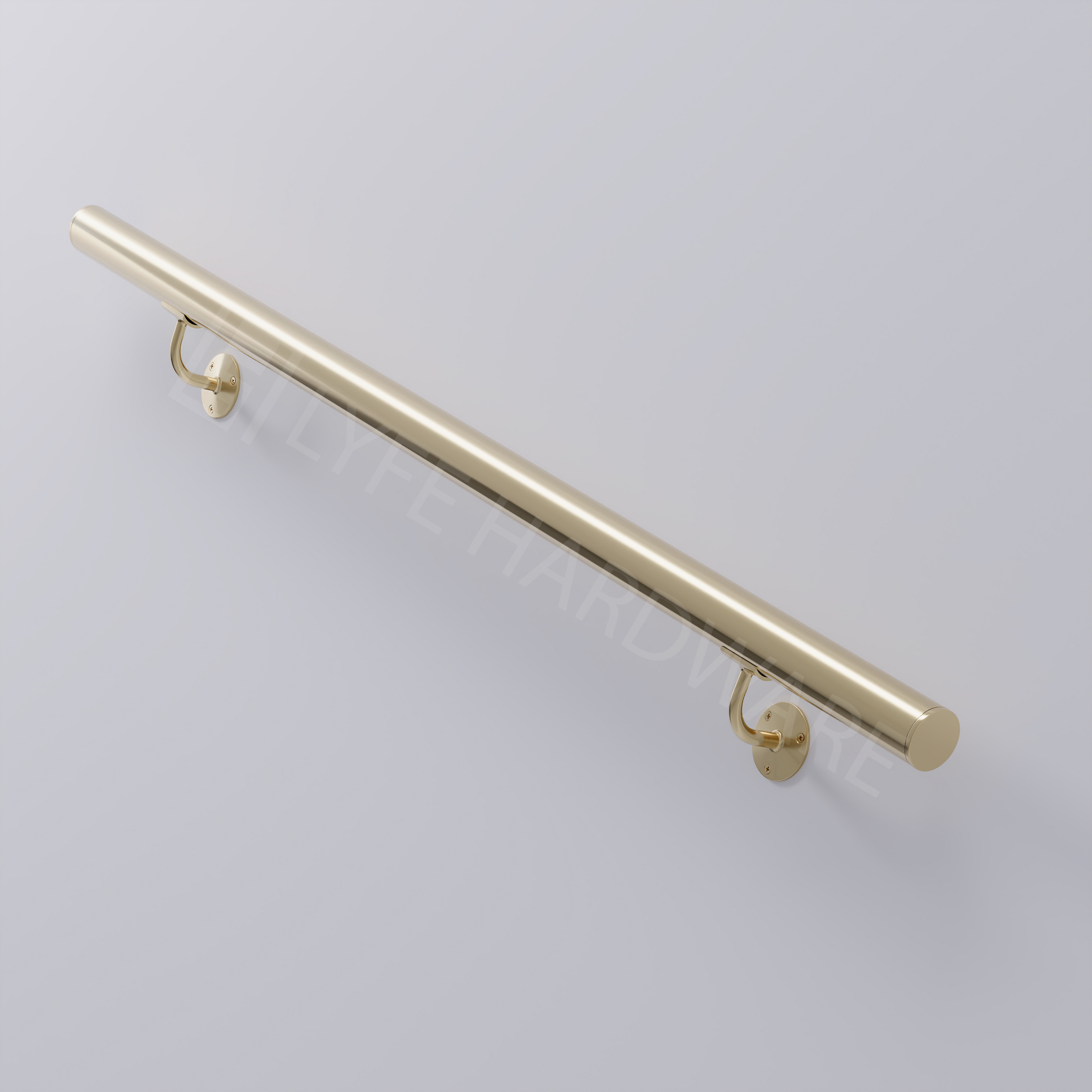 Custom Polished Brass Handrail Kit (with End caps) – Lyfe Hardware