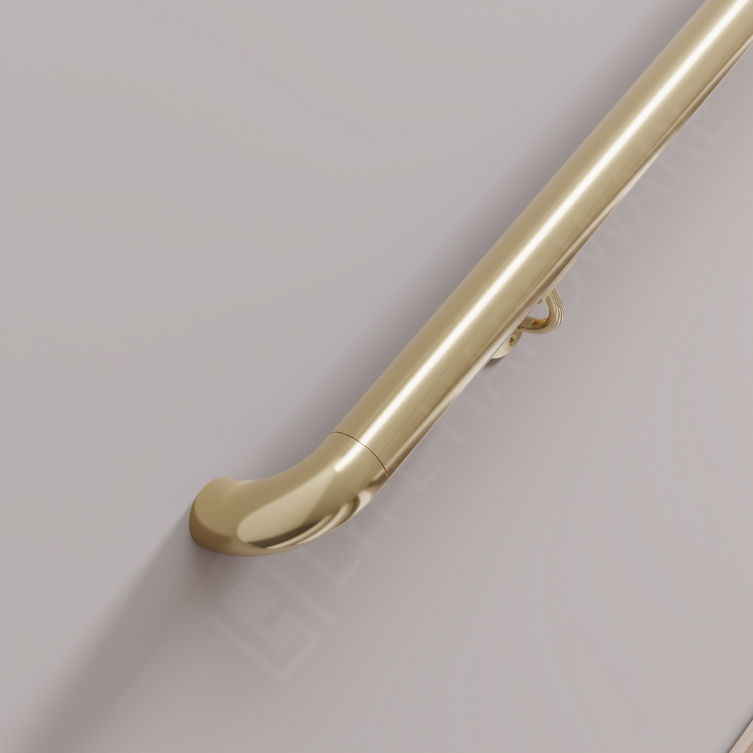 Custom Polished Brass Handrail Kit (with Wall Returns) – Lyfe Hardware
