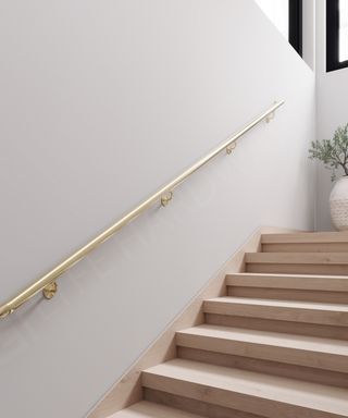Custom Polished Brass Handrail Kit (with Wall Returns) – Lyfe Hardware