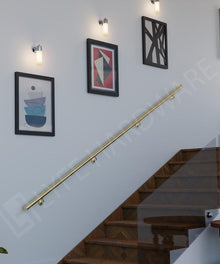 Custom Polished Brass Handrail Kit (with End caps) – Lyfe Hardware