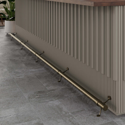 Custom Antique Brass Bar Foot Rail Kit – Lyfe Hardware