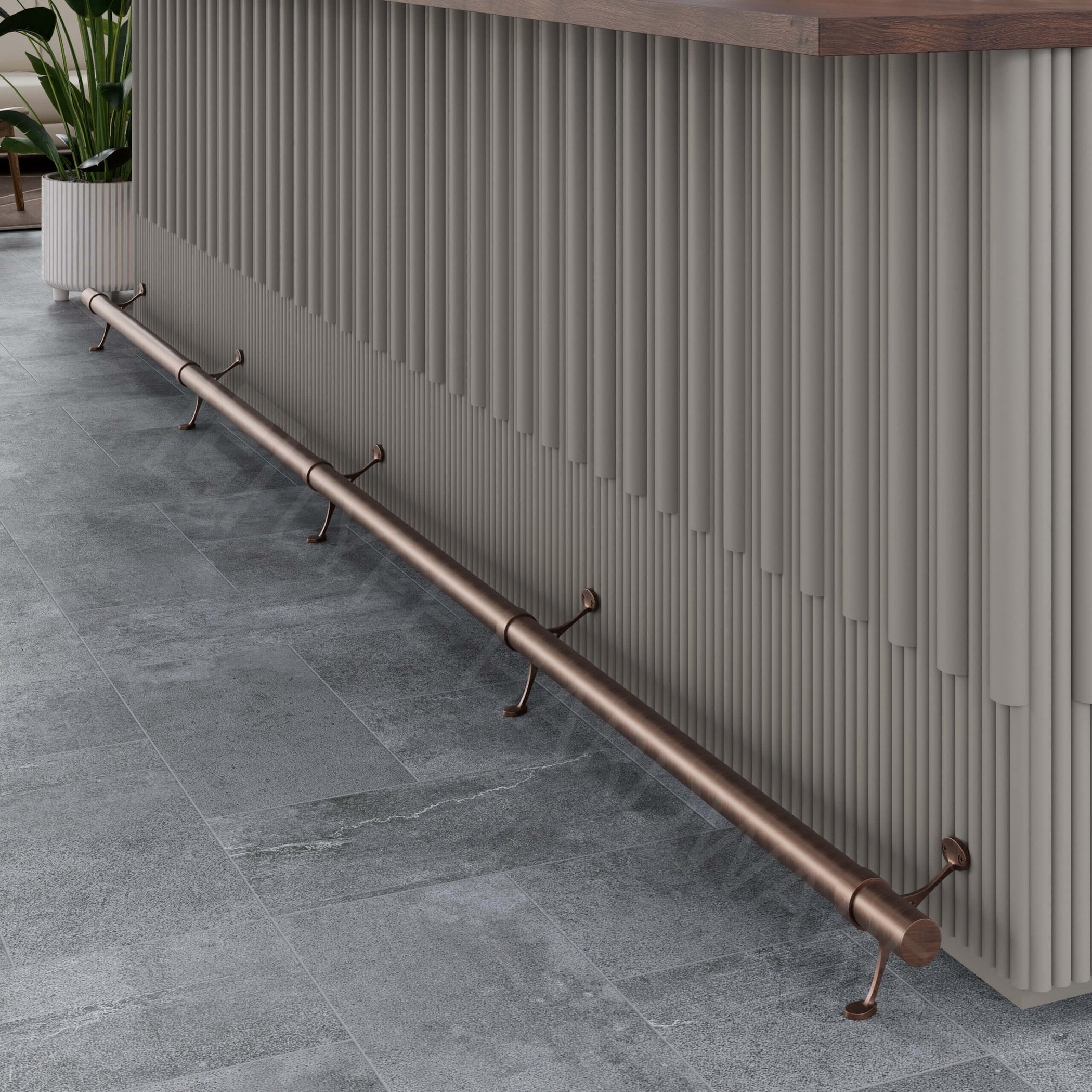 Custom Antique Copper Bar Foot Rail Kit – Lyfe Hardware