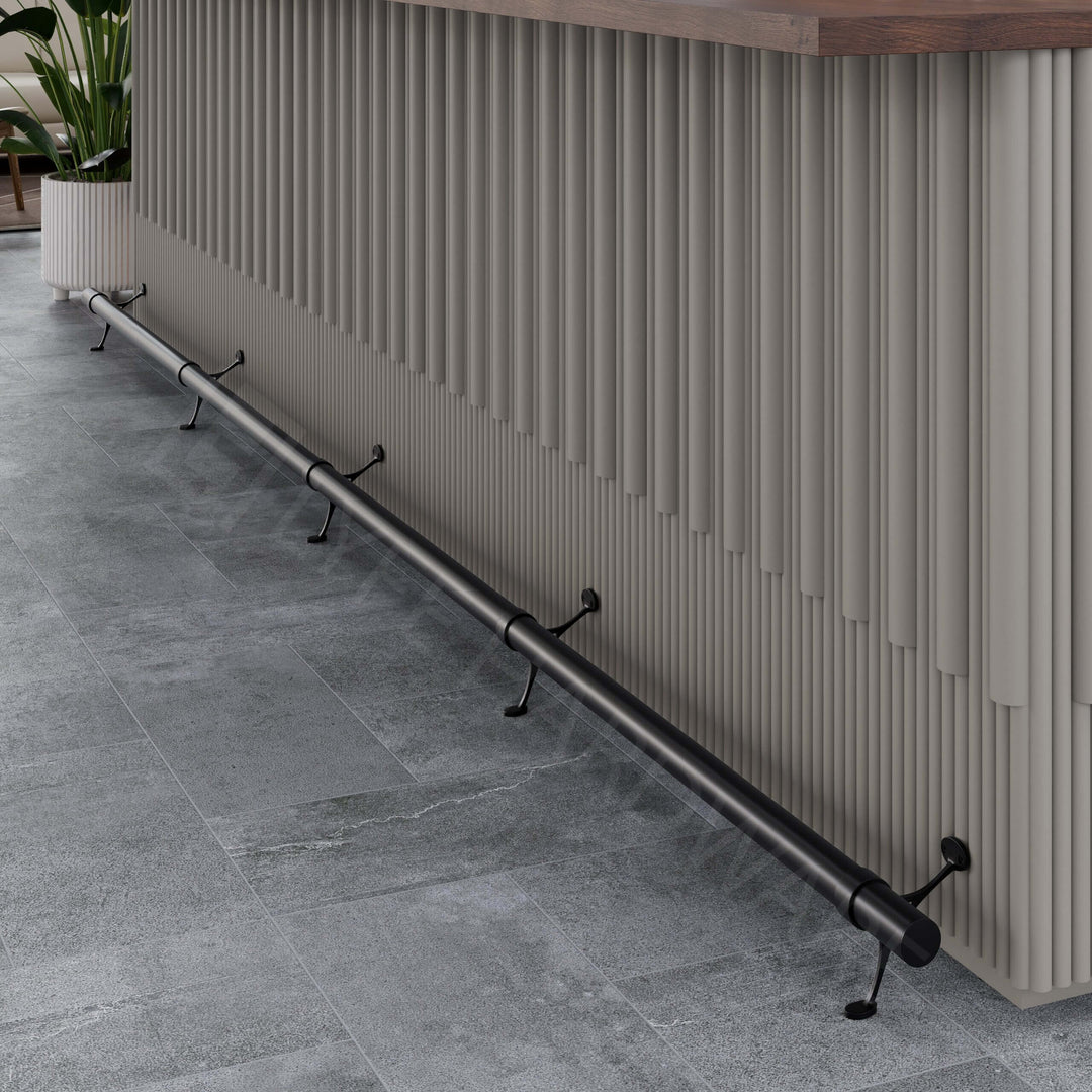 Custom Matte Black Bar Foot Rail Kit – Lyfe Hardware