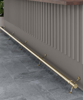 Custom Polished Brass Bar Foot Rail Kit – Lyfe Hardware