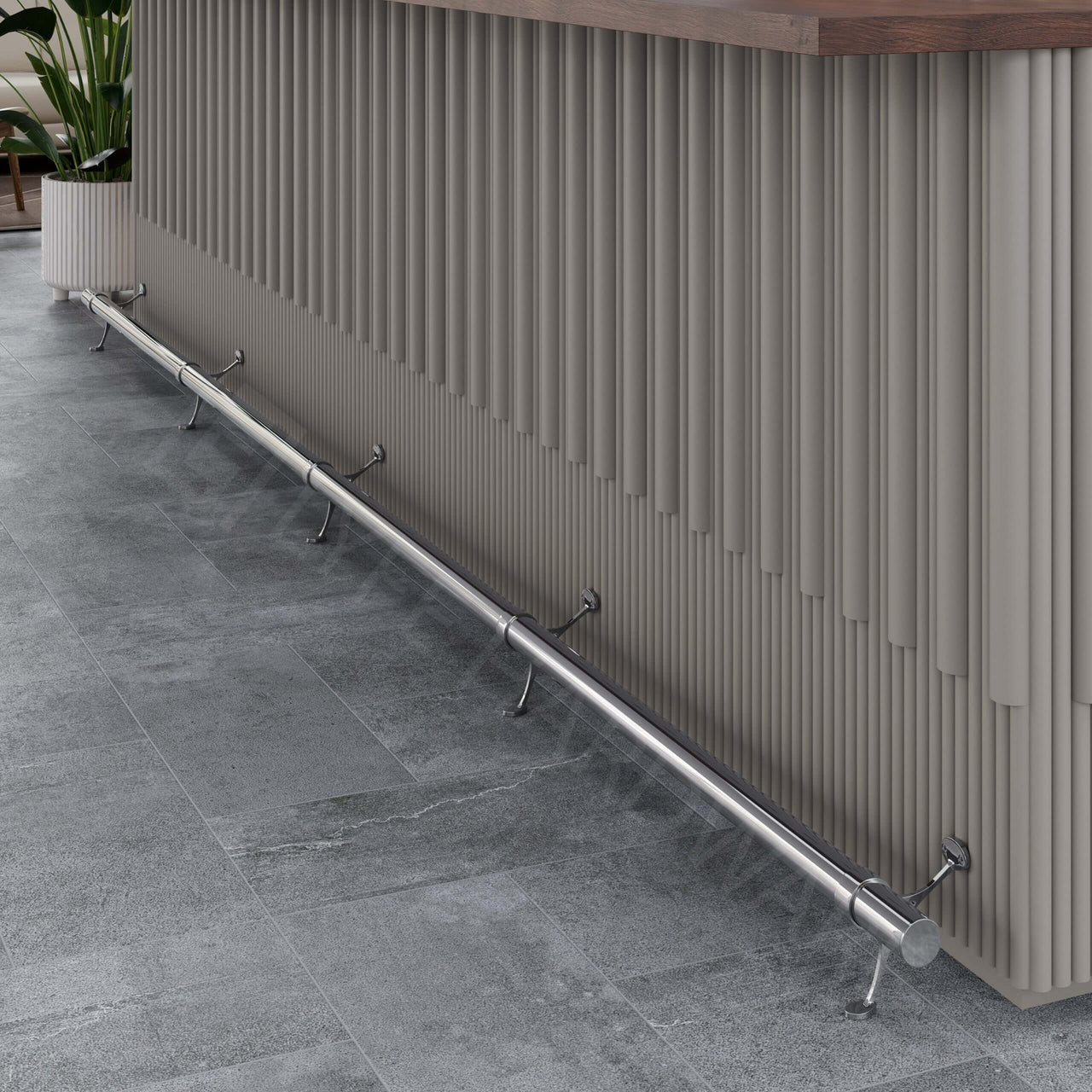 Custom Polished Stainless Steel Bar Foot Rail Kit – Lyfe Hardware