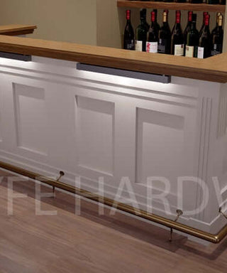 Custom Antique Brass Bar Foot Rail Kit – Lyfe Hardware