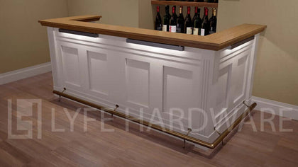 Custom Antique Brass Bar Foot Rail Kit – Lyfe Hardware