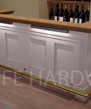 Custom Polished Brass Bar Foot Rail Kit – Lyfe Hardware