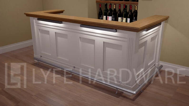 Custom Brushed Stainless Steel Bar Foot Rail Kit – Lyfe Hardware