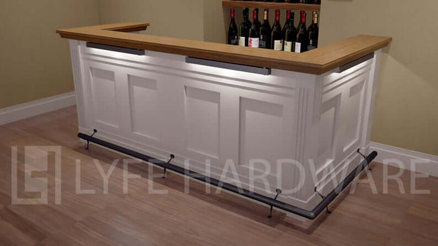 Custom Matte Black Bar Foot Rail Kit – Lyfe Hardware